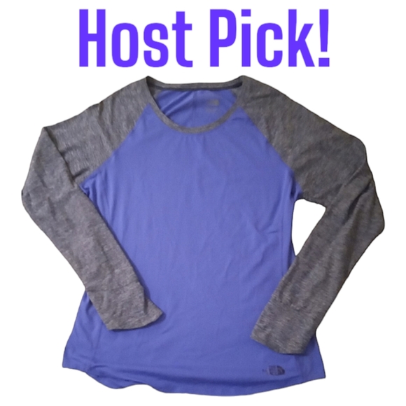 The North Face | Tops | The North Face Raglan Shirt Purple Gray Size L ...